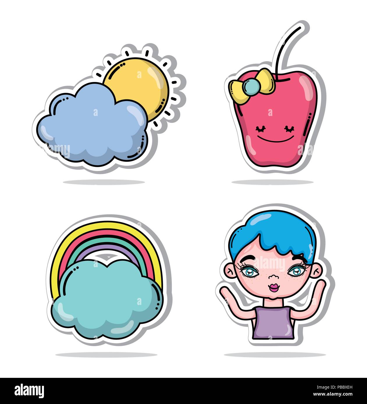Set of cute and lovely cartoons Stock Vector Image & Art - Alamy