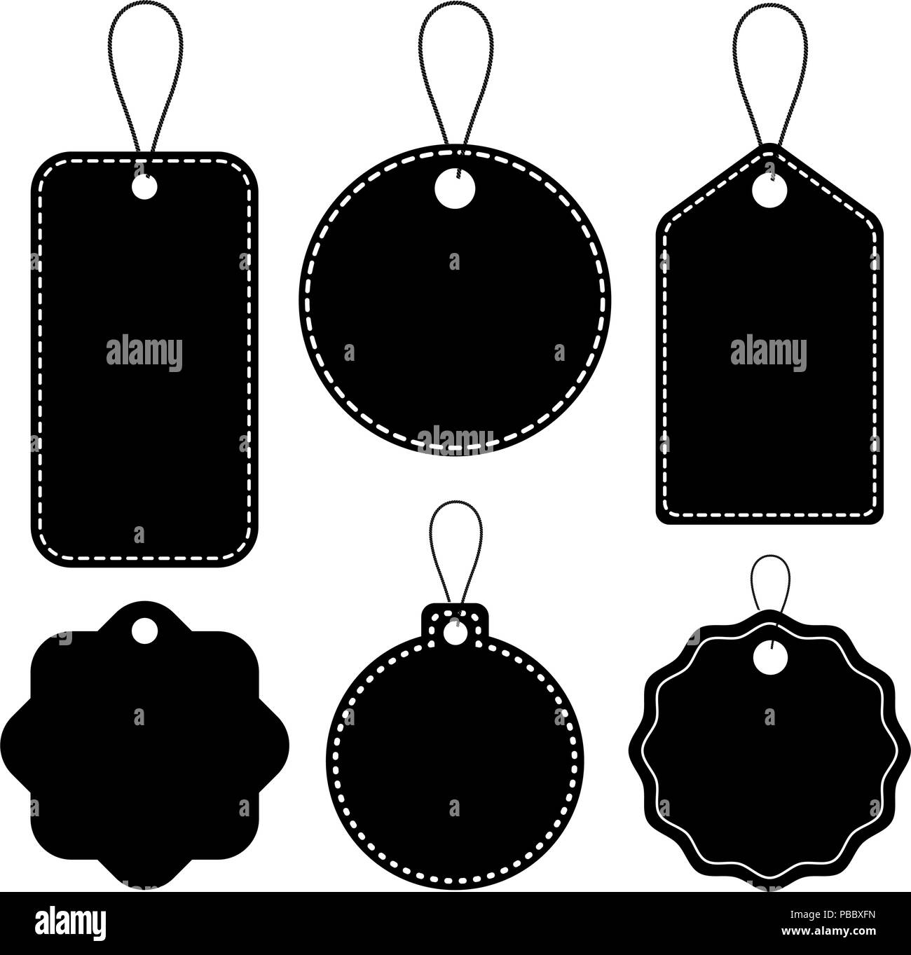 Sale Tags Vector Silhouettes. Different Price Tags Isolated on White ...