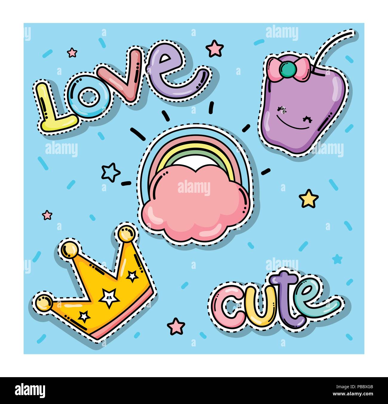 Set of cute and lovely cartoons Stock Vector Image & Art - Alamy