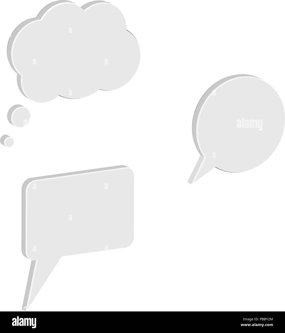 3D Vector Speech Bubbles. White Blank 3d Speech Bubbles Ready for Text ...