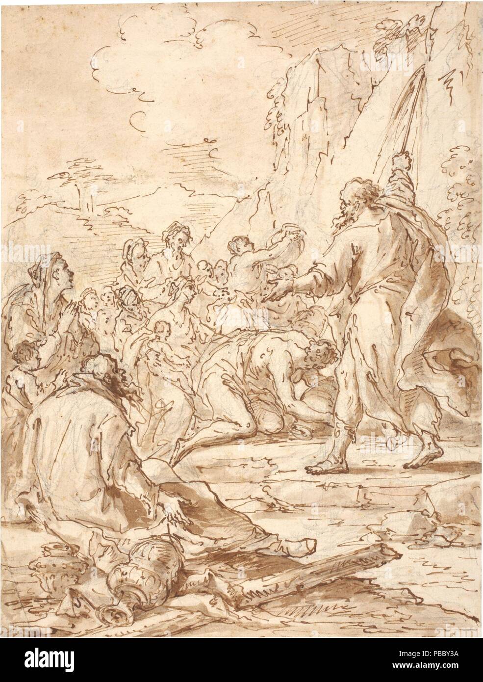 Moses drawing water from the rock hi-res stock photography and images ...