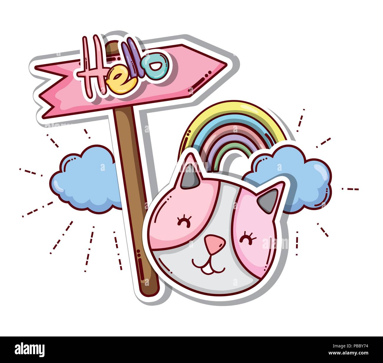 Cute and lovely animals card Stock Vector Image & Art - Alamy