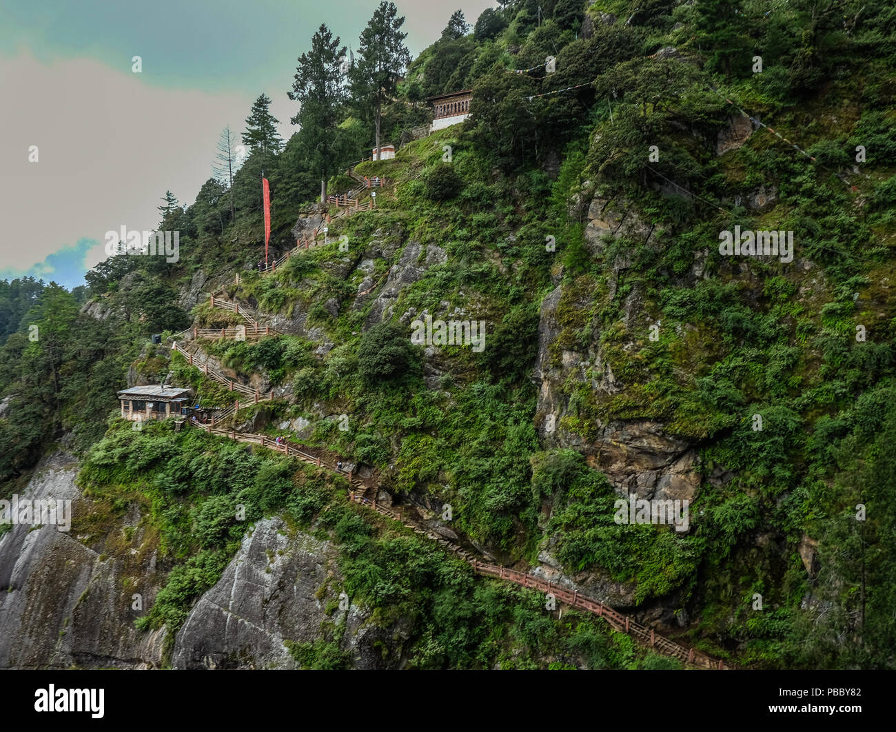 Forest trail to Taktshang Goemba (or Tiger Nest) Monastery in Paro ...