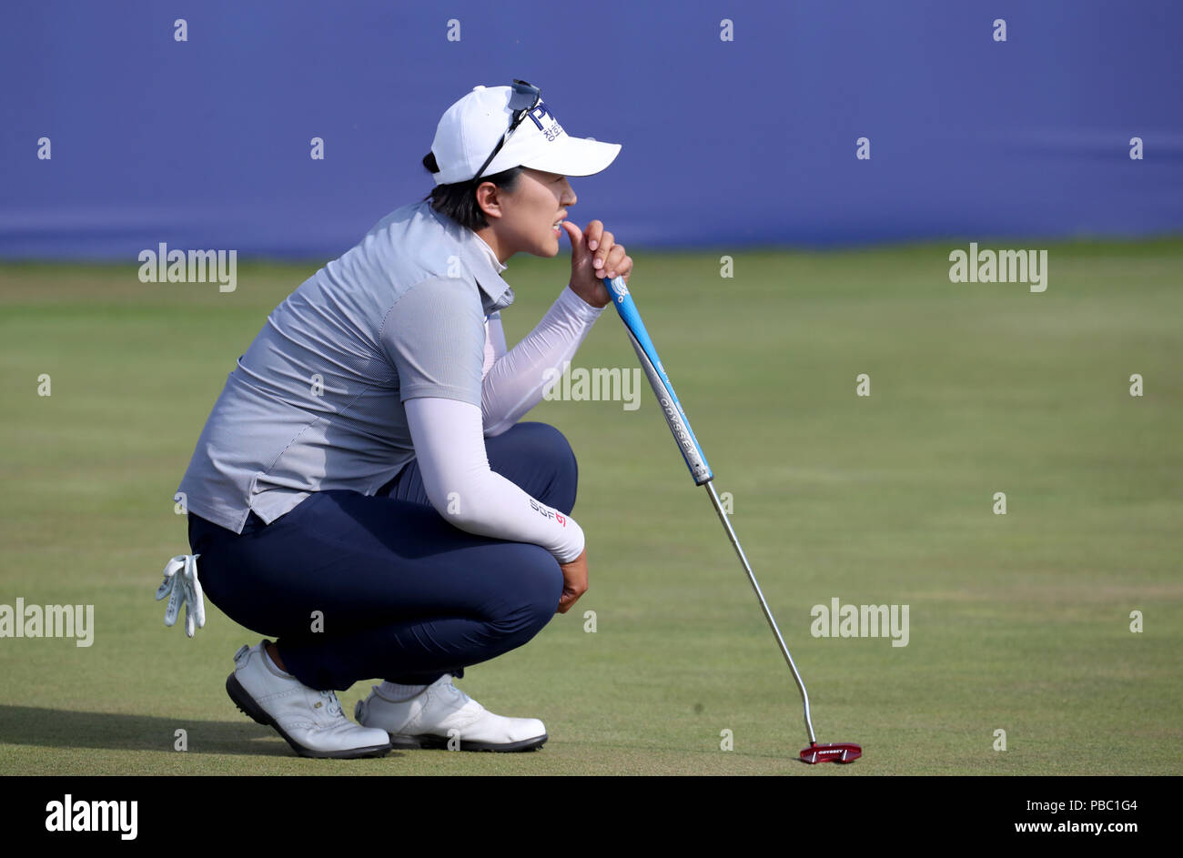 Republic of Korea's Amy Yang on the 18th green during day two of the ...