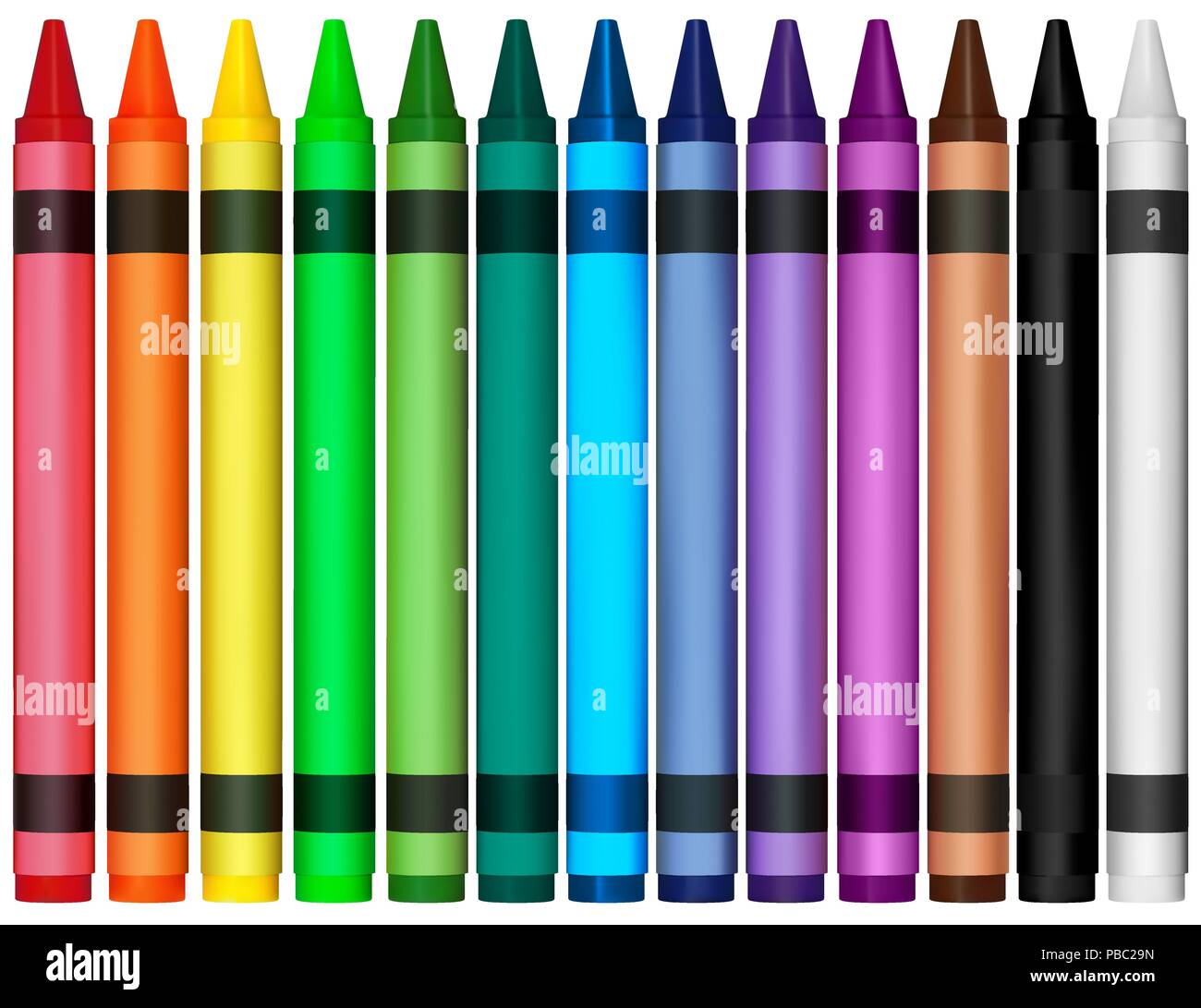 Colorful Wax Crayons Stock Vector Image & Art - Alamy