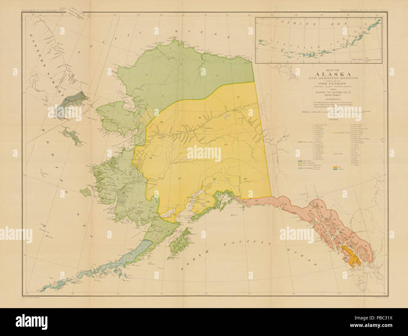 1185 Petroff Tribes Map Stock Photo - Alamy