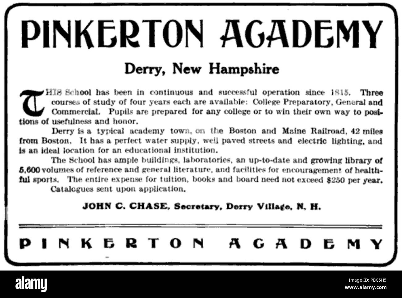 Pinkerton academy Black and White Stock Photos & Images - Alamy