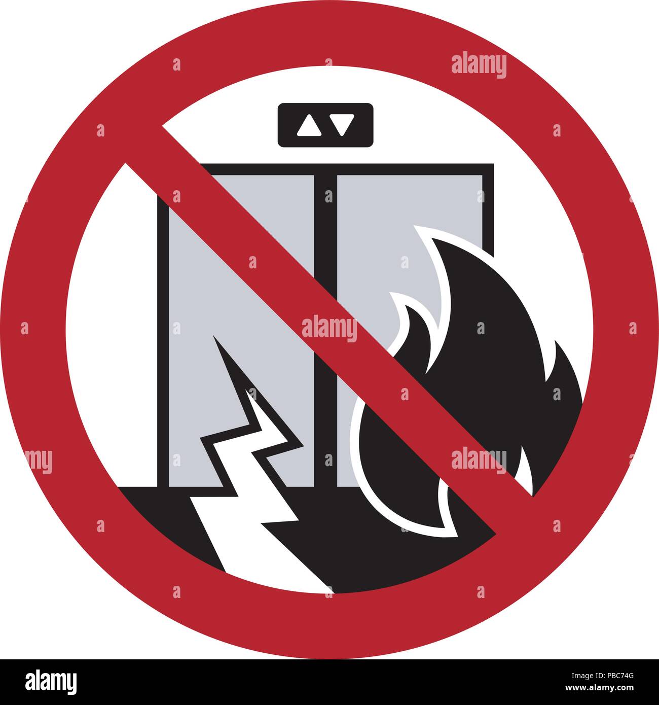 Do not elevator. Prohibition sign Stock Vector Image & Art - Alamy