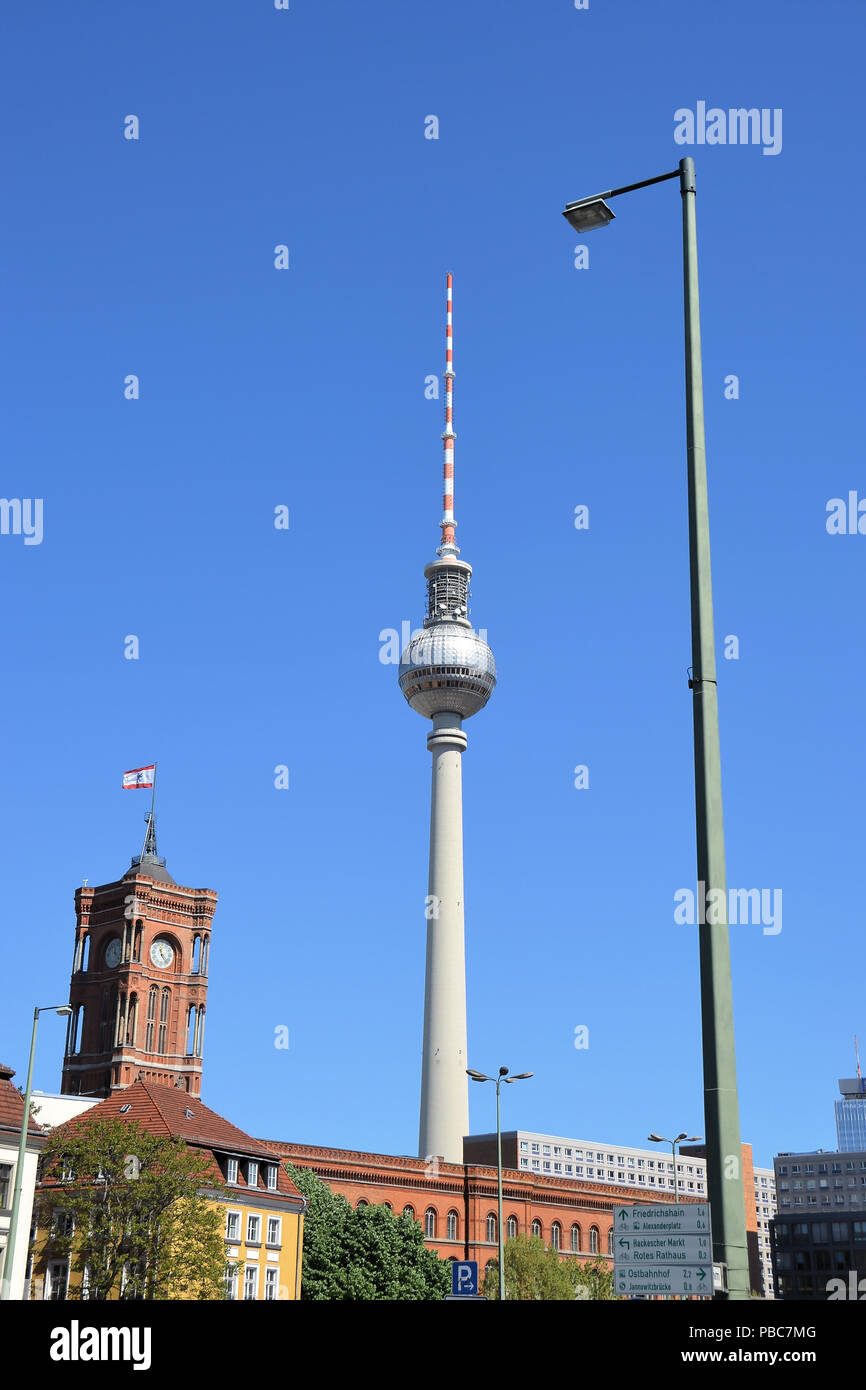 Berlin landmark red tower hi-res stock photography and images - Alamy
