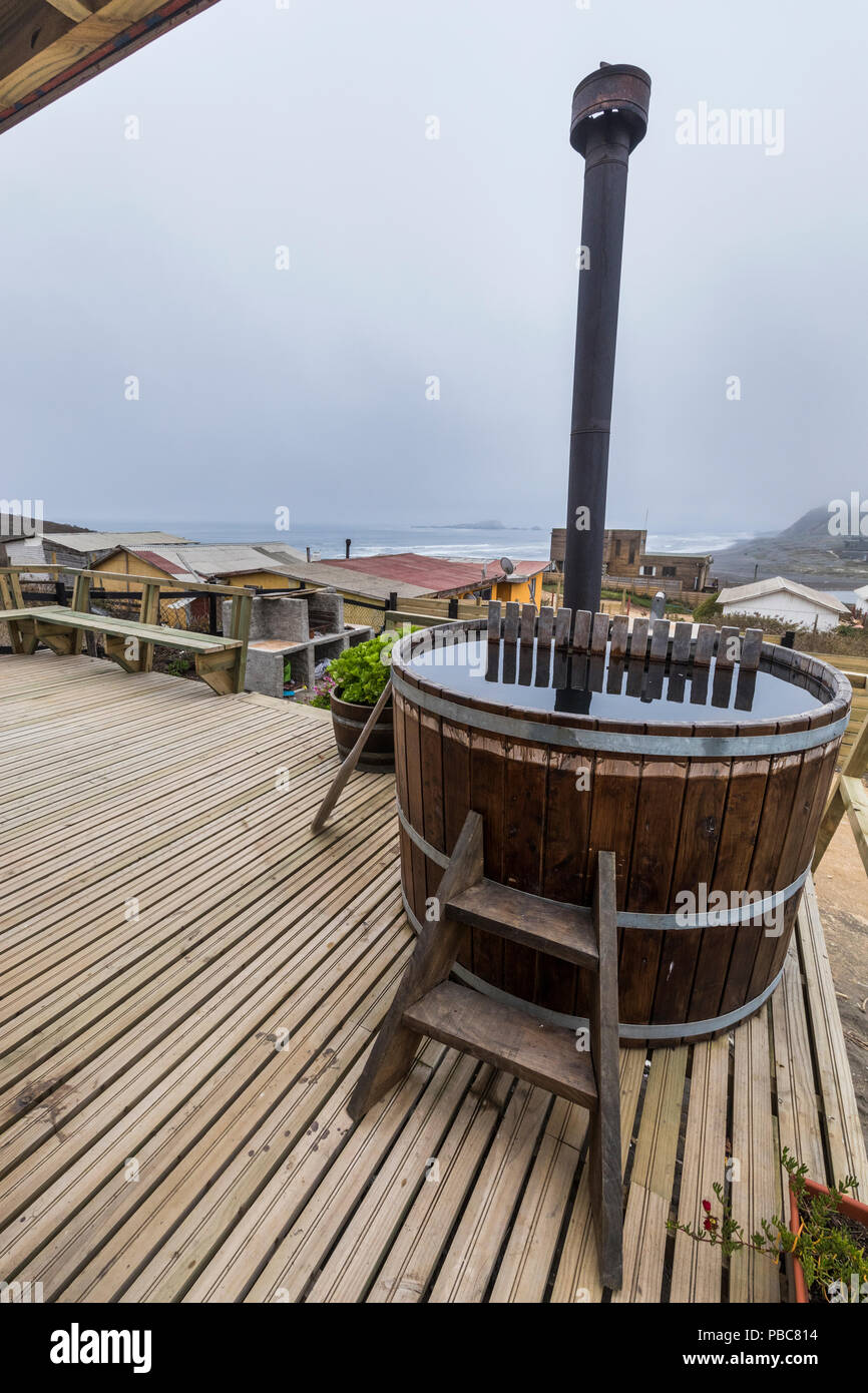 Hot tub taking a relax bath in the middle of nature seeing the stars ...