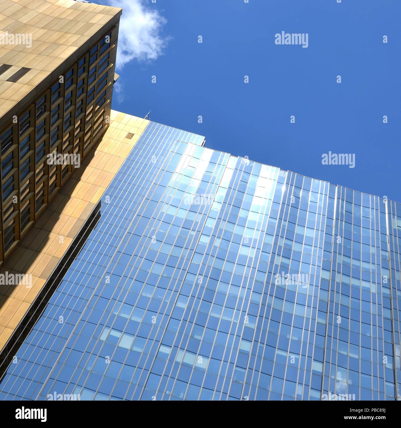 The glass facade with window front of an office house hi-res stock ...