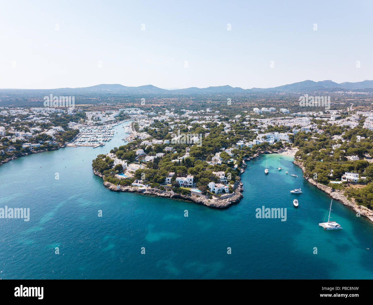 Aerial cala resort town in hi-res stock photography and images - Alamy