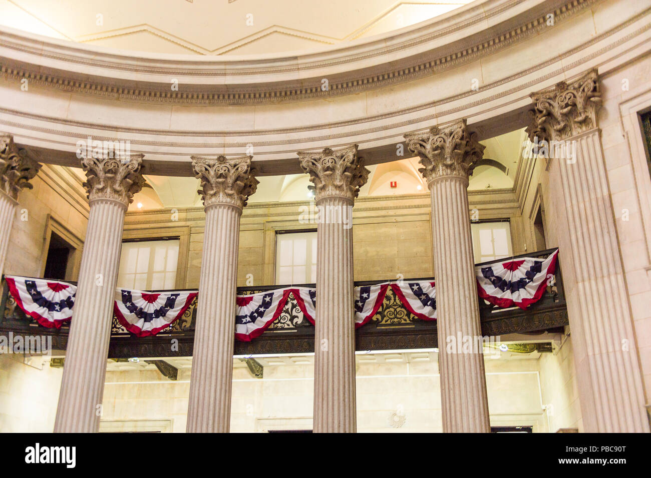 NEW YORK, USA - OCT 8, 2015: Interior of the Federal Hall National ...