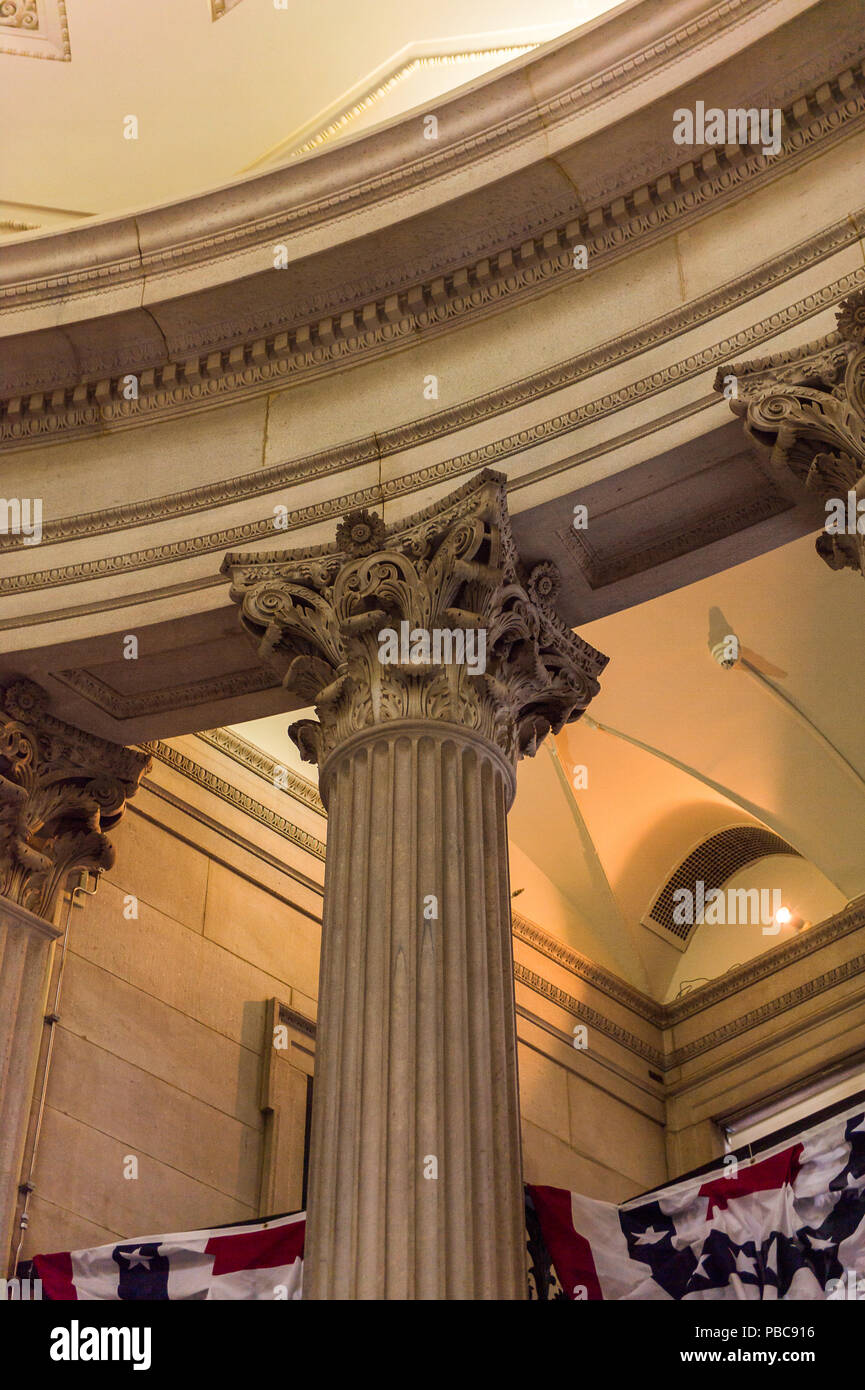 NEW YORK, USA - OCT 8, 2015: Interior of the Federal Hall National ...