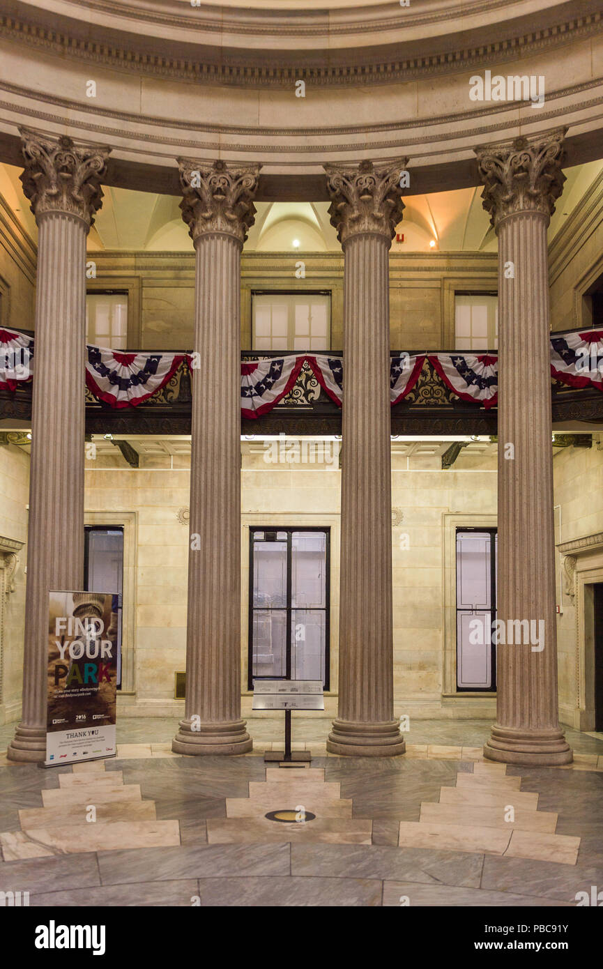 NEW YORK, USA - OCT 8, 2015: Interior of the Federal Hall National ...