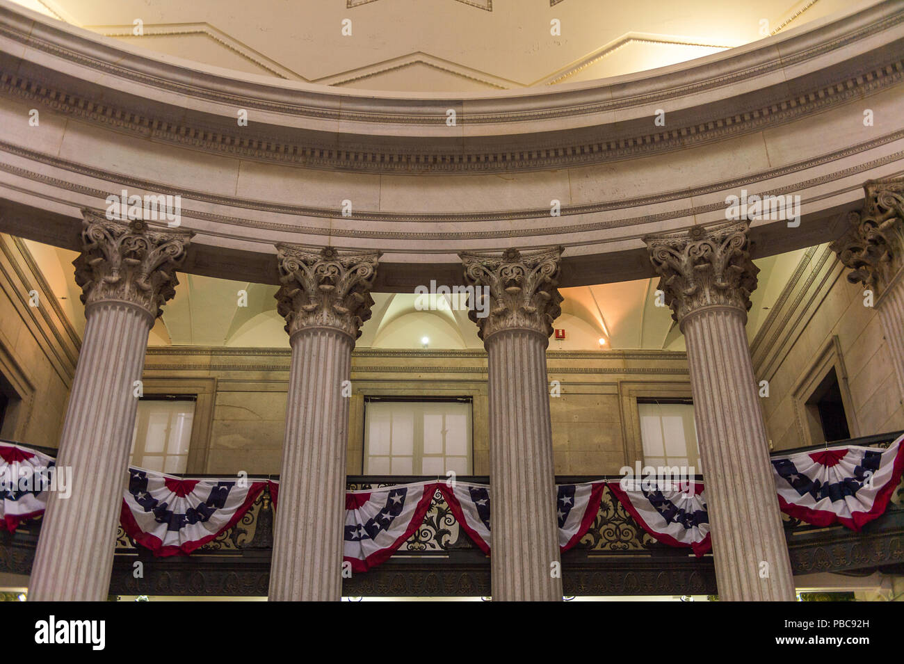 NEW YORK, USA - OCT 8, 2015: Interior of the Federal Hall National ...