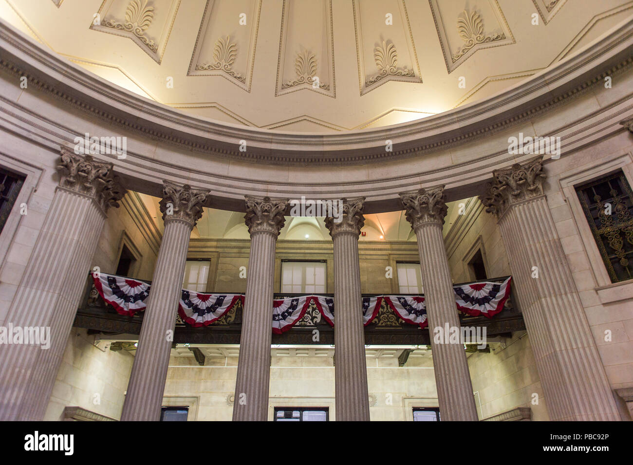 NEW YORK, USA - OCT 8, 2015: Interior of the Federal Hall National ...