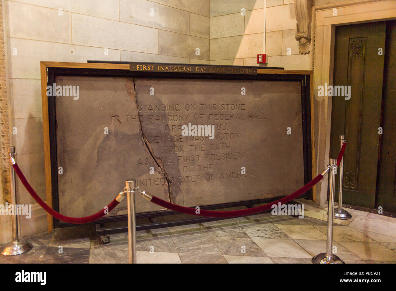 NEW YORK, USA - OCT 8, 2015: Interior of the Federal Hall National ...
