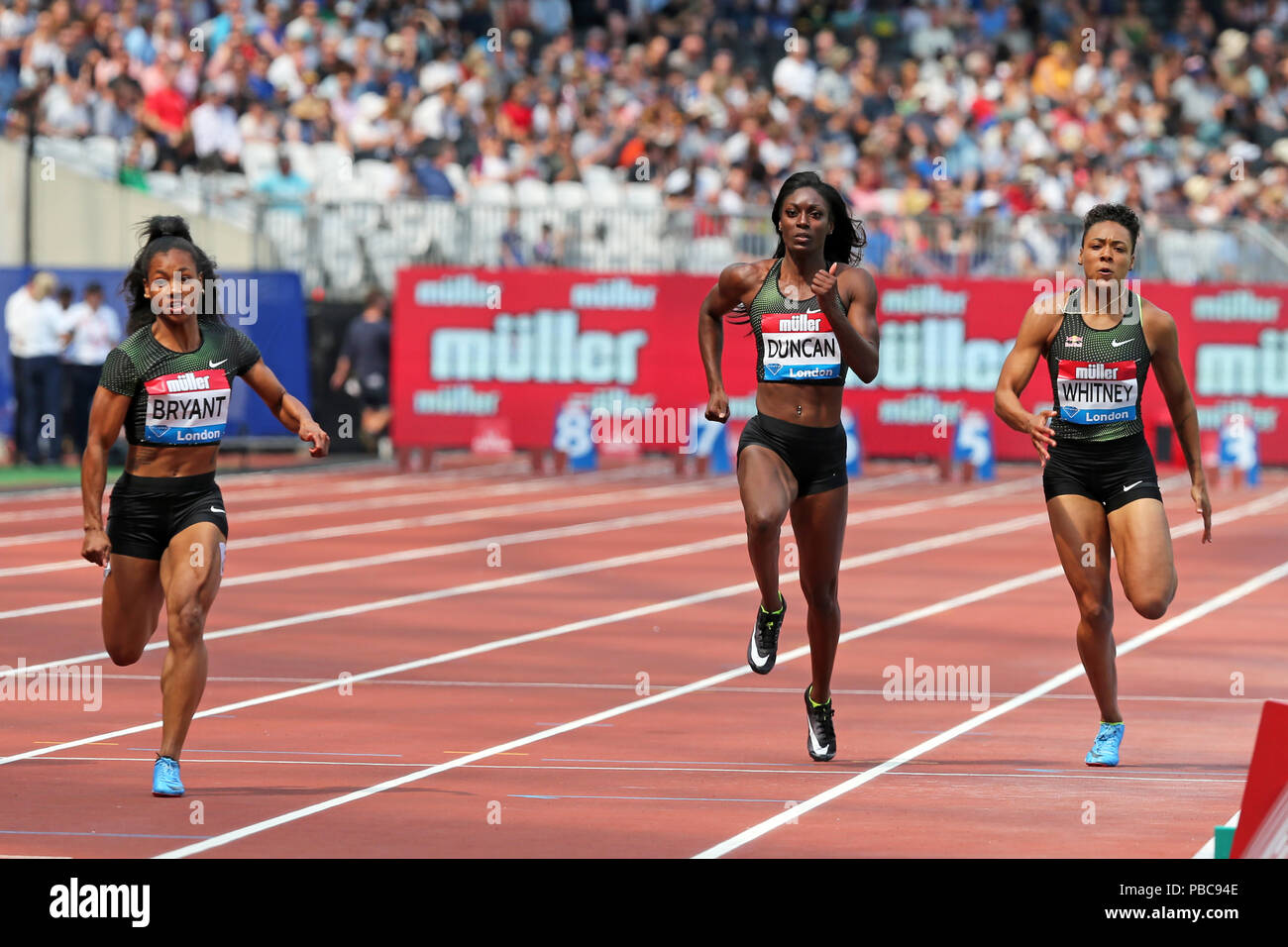 Olympic sprinter crossing finish line hi-res stock photography and ...