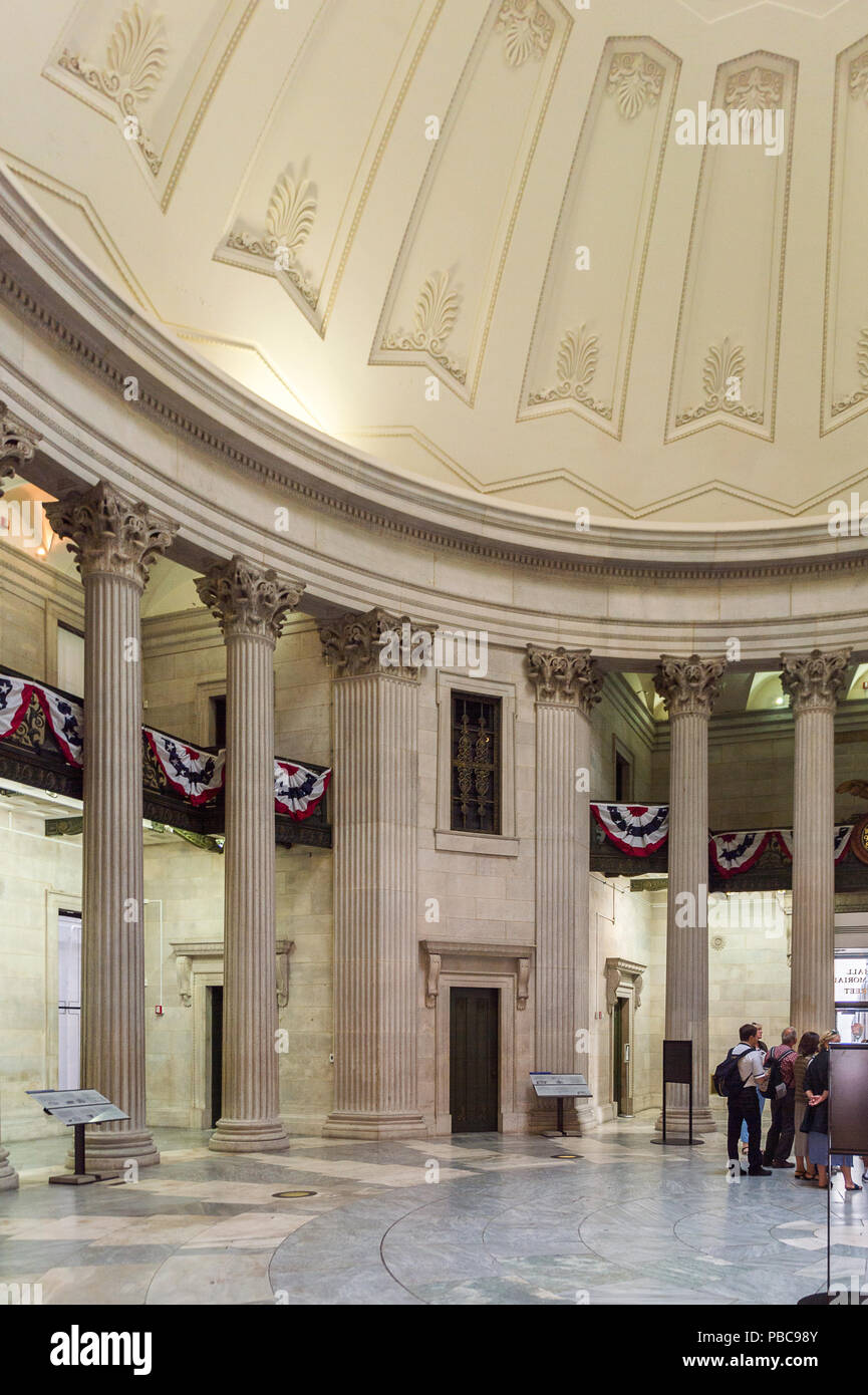 NEW YORK, USA - OCT 8, 2015: Columns of the Federal Hall National ...