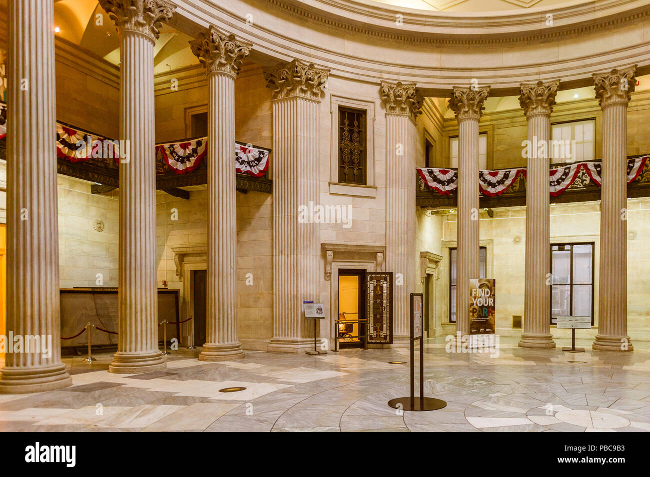 NEW YORK, USA - OCT 8, 2015: Columns of the Federal Hall National ...