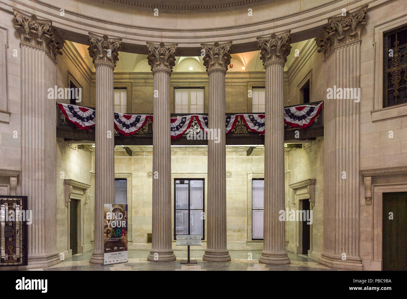 NEW YORK, USA - OCT 8, 2015: Columns of the Federal Hall National ...