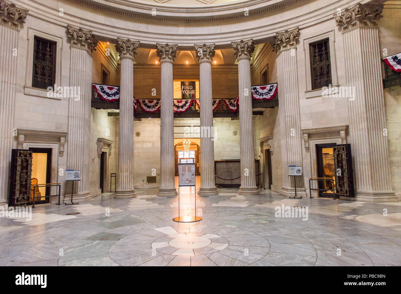 NEW YORK, USA - OCT 8, 2015: Columns of the Federal Hall National ...