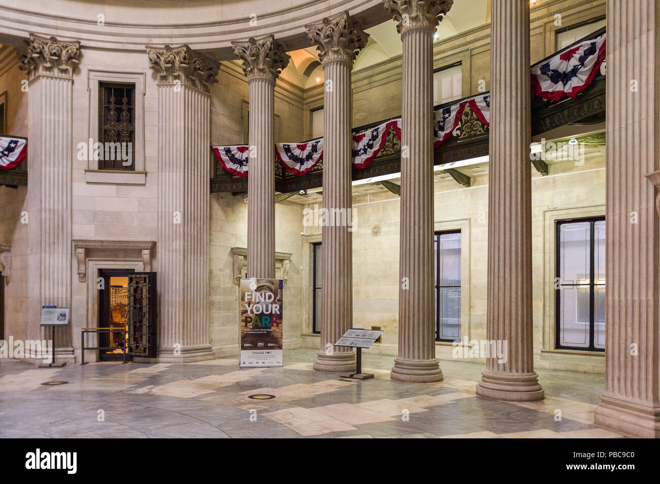 NEW YORK, USA - OCT 8, 2015: Columns of the Federal Hall National ...