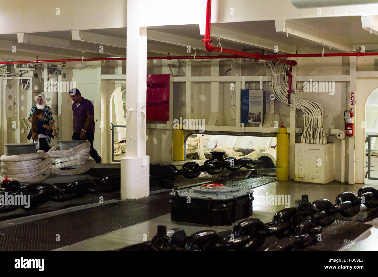 NEW YORK, USA - SEP 25, 2015: Interior of the USS Intrepid (The ...