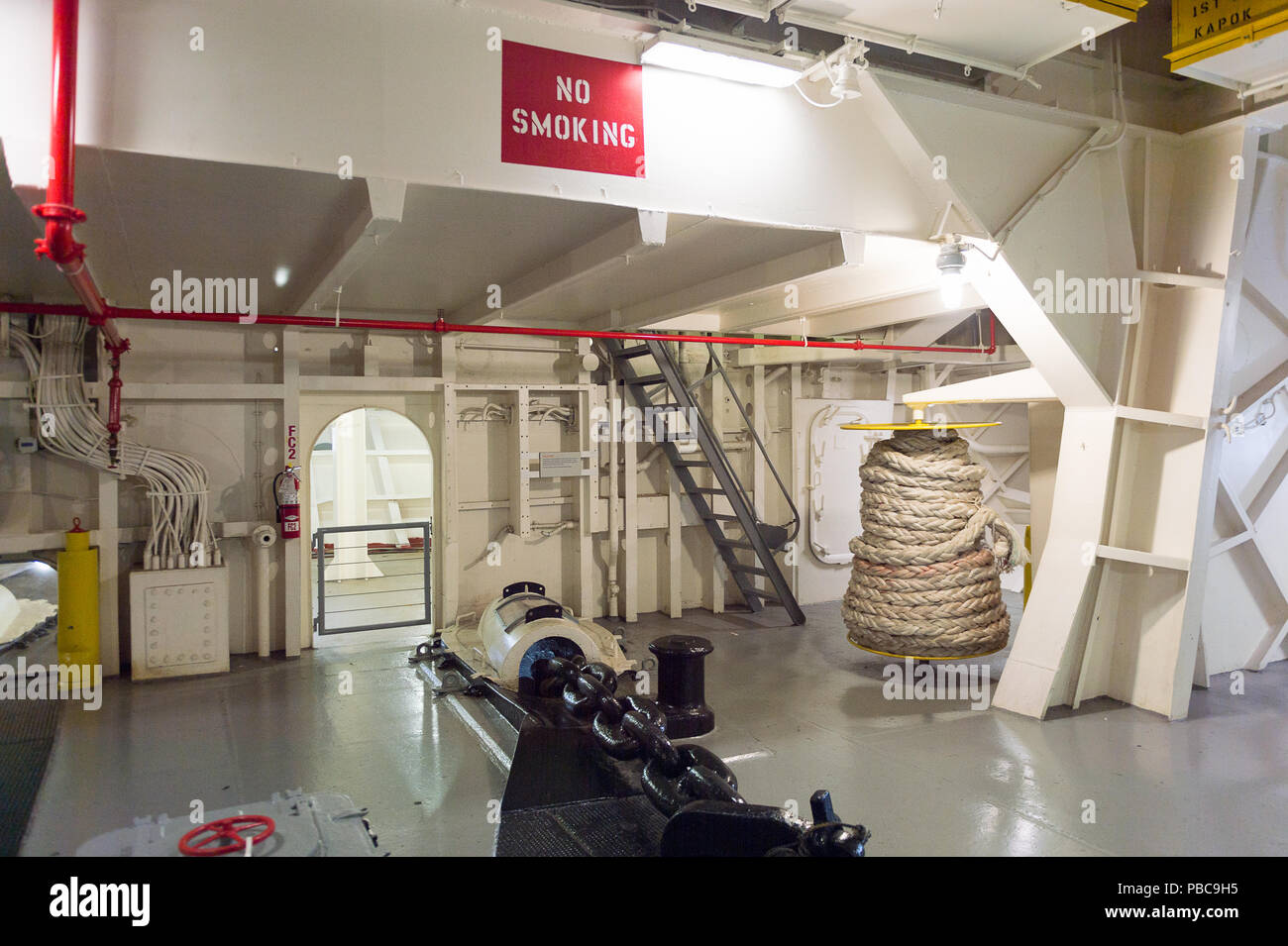 NEW YORK, USA - SEP 25, 2015: Interior of the USS Intrepid (The ...