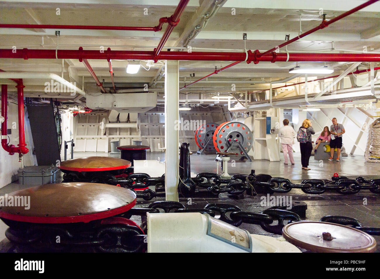 NEW YORK, USA - SEP 25, 2015: Interior of the USS Intrepid (The ...