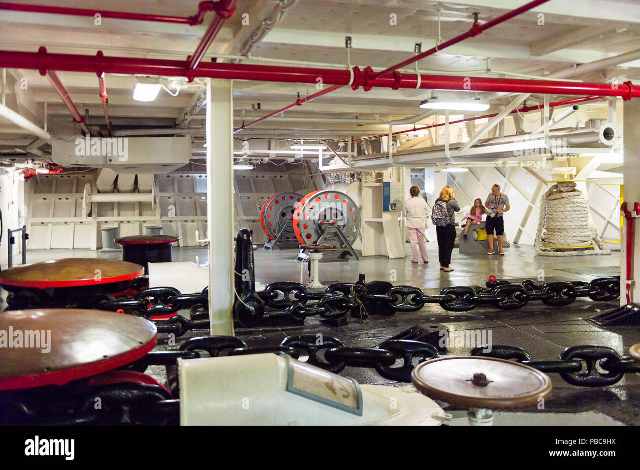 NEW YORK, USA - SEP 25, 2015: Interior of the USS Intrepid (The ...