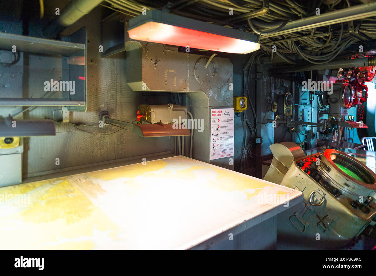 NEW YORK, USA - SEP 25, 2015: Interior of the USS Intrepid (The ...