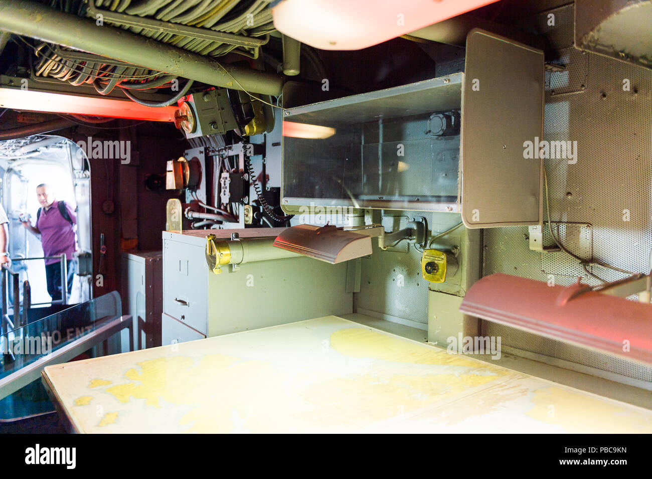NEW YORK, USA - SEP 25, 2015: Interior of the USS Intrepid (The ...