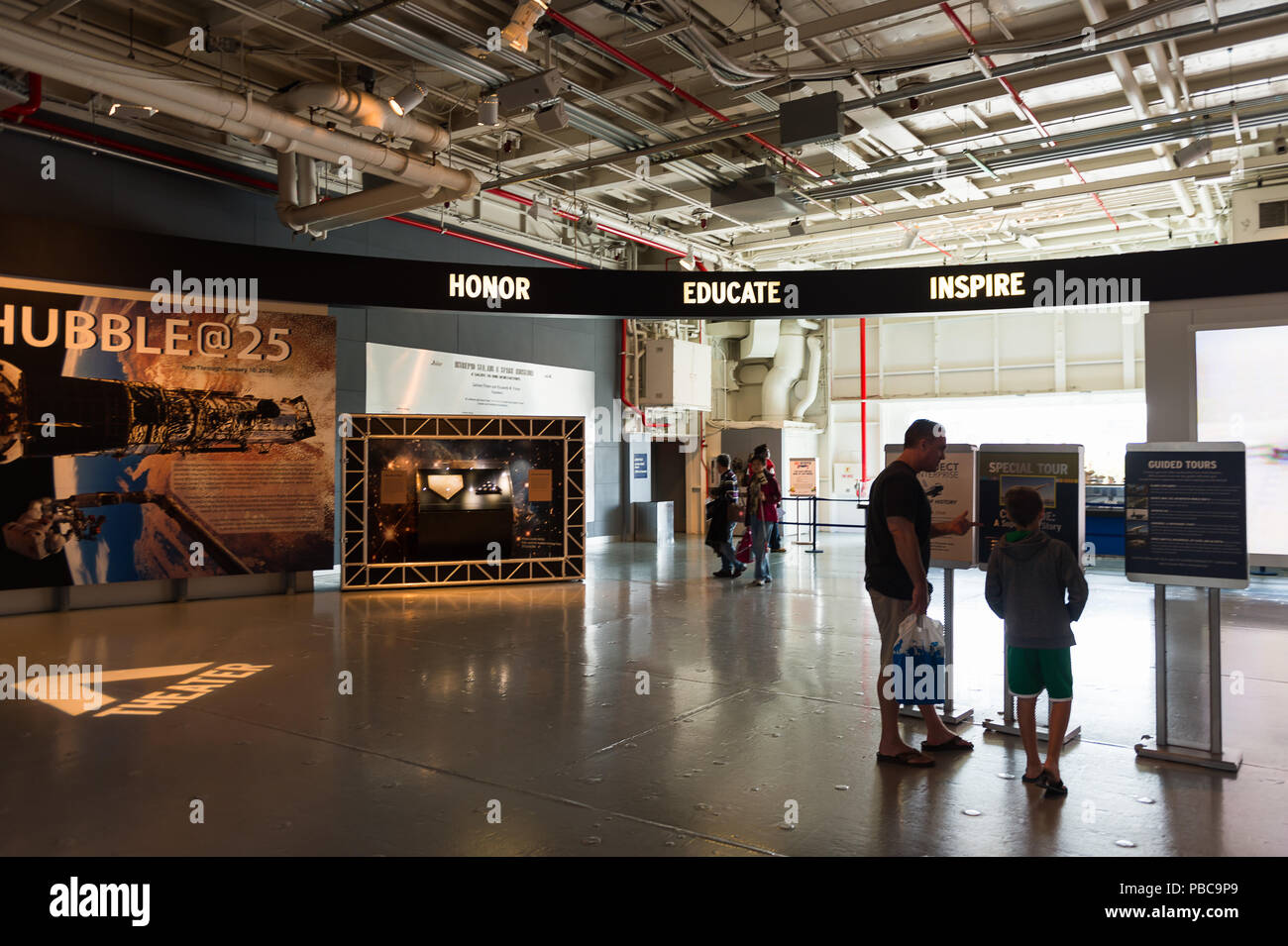 NEW YORK, USA - SEP 25, 2015: Interior of the USS Intrepid (The ...