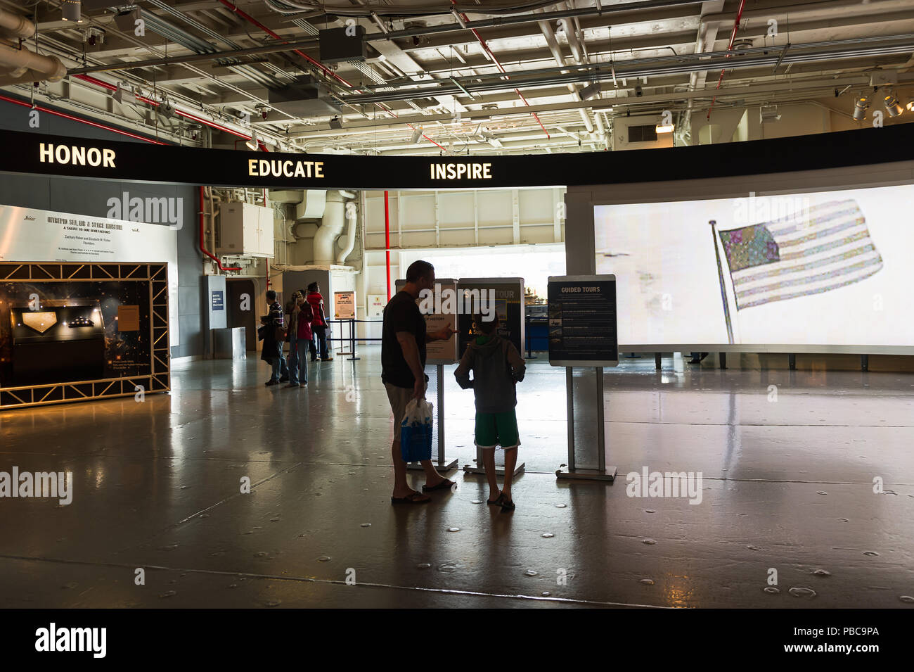 NEW YORK, USA - SEP 25, 2015: Interior of the USS Intrepid (The ...