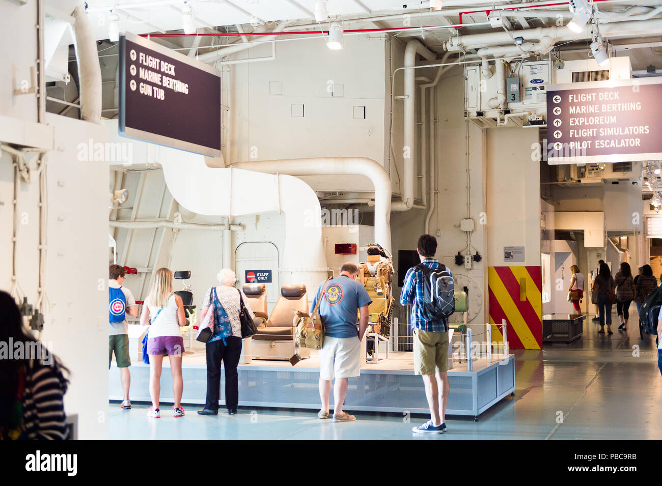 NEW YORK, USA - SEP 25, 2015: Interior of the USS Intrepid (The ...