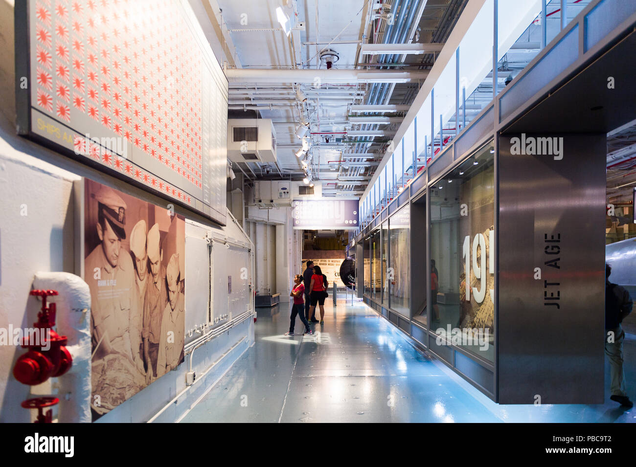 NEW YORK, USA - SEP 25, 2015: Interior of the USS Intrepid (The ...