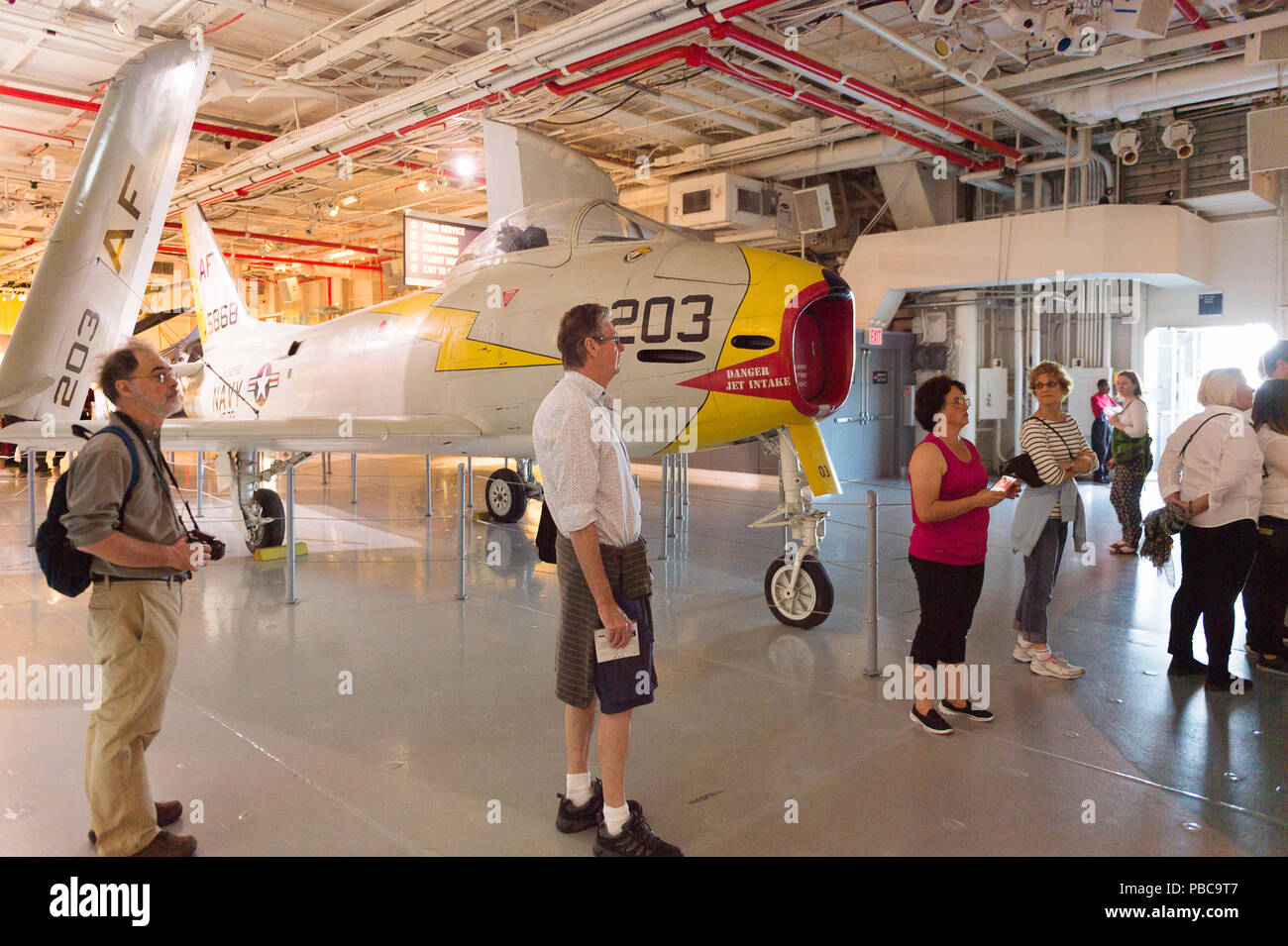 NEW YORK, USA - SEP 25, 2015: Interior of the USS Intrepid (The ...