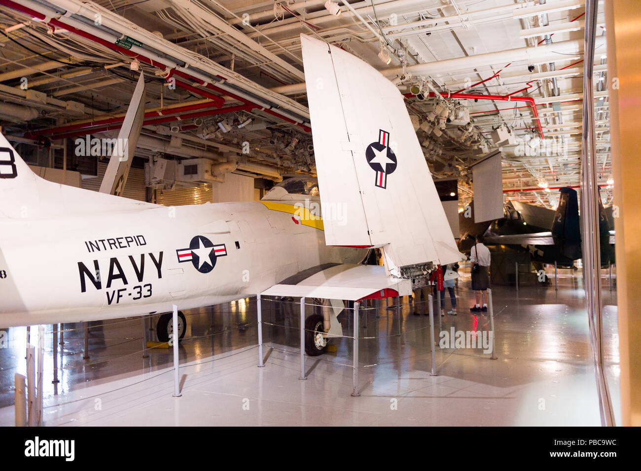 NEW YORK, USA - SEP 25, 2015: Interior of the USS Intrepid (The ...