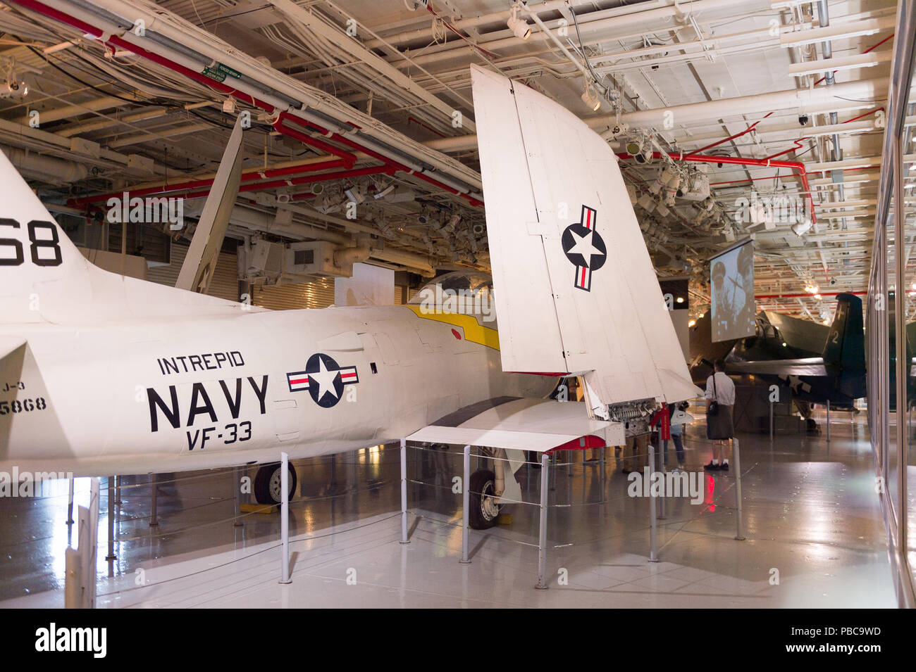 NEW YORK, USA - SEP 25, 2015: Interior of the USS Intrepid (The ...