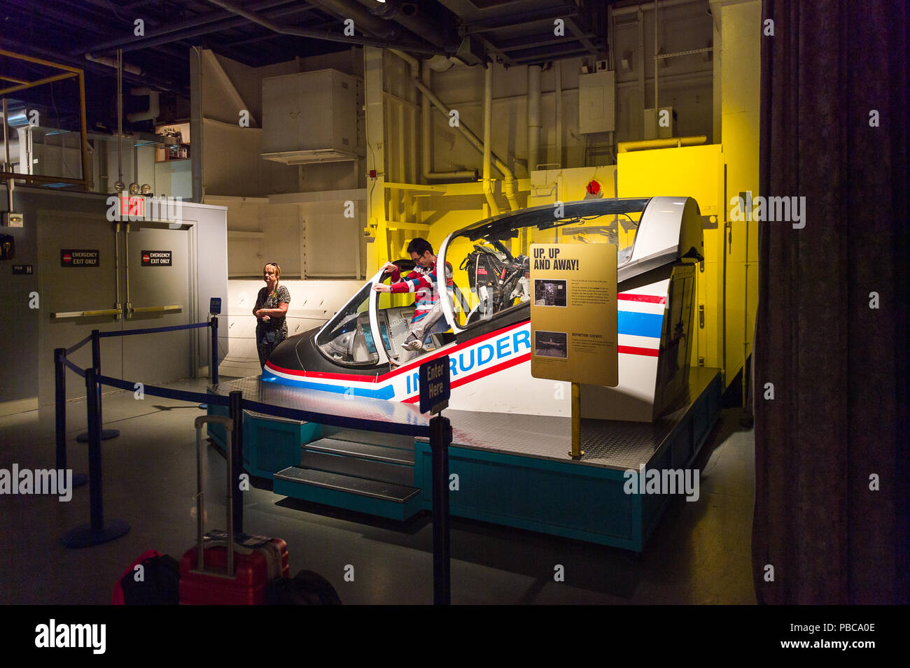 NEW YORK, USA - SEP 25, 2015: Interior of the USS Intrepid (The ...