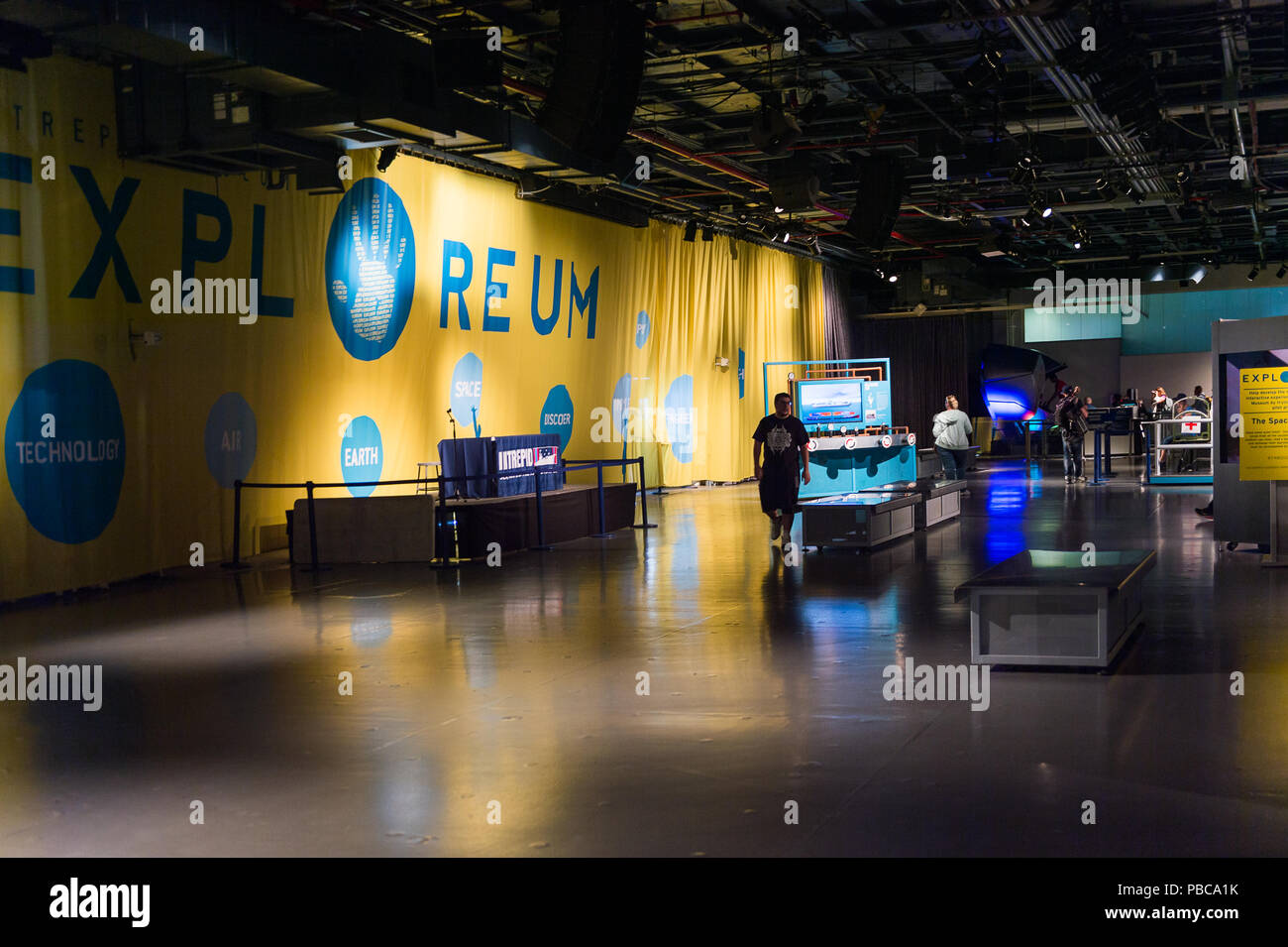 NEW YORK, USA - SEP 25, 2015: Interior of the USS Intrepid (The ...