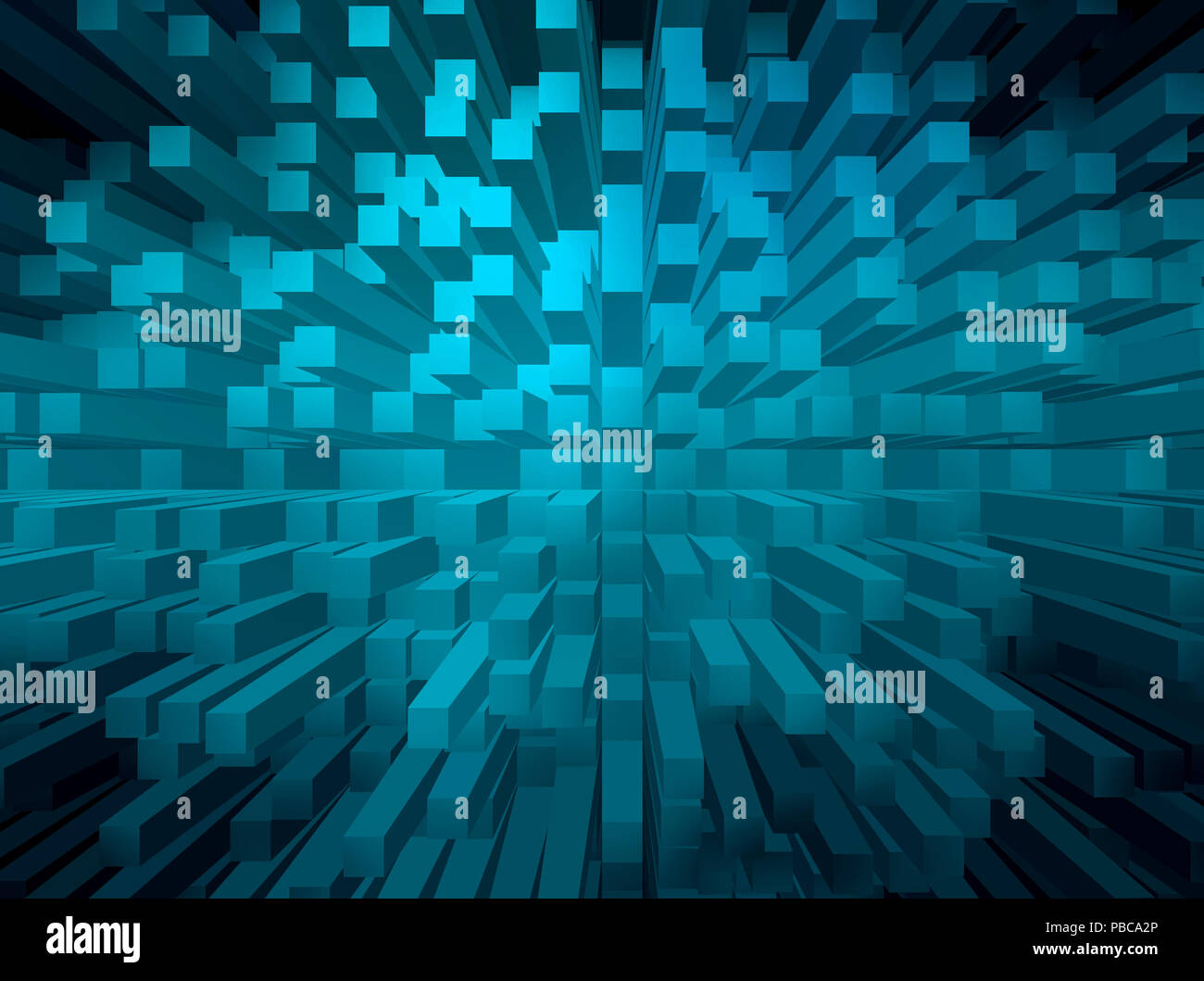 Blue abstract background with 3d pyramid extrude Stock Photo - Alamy