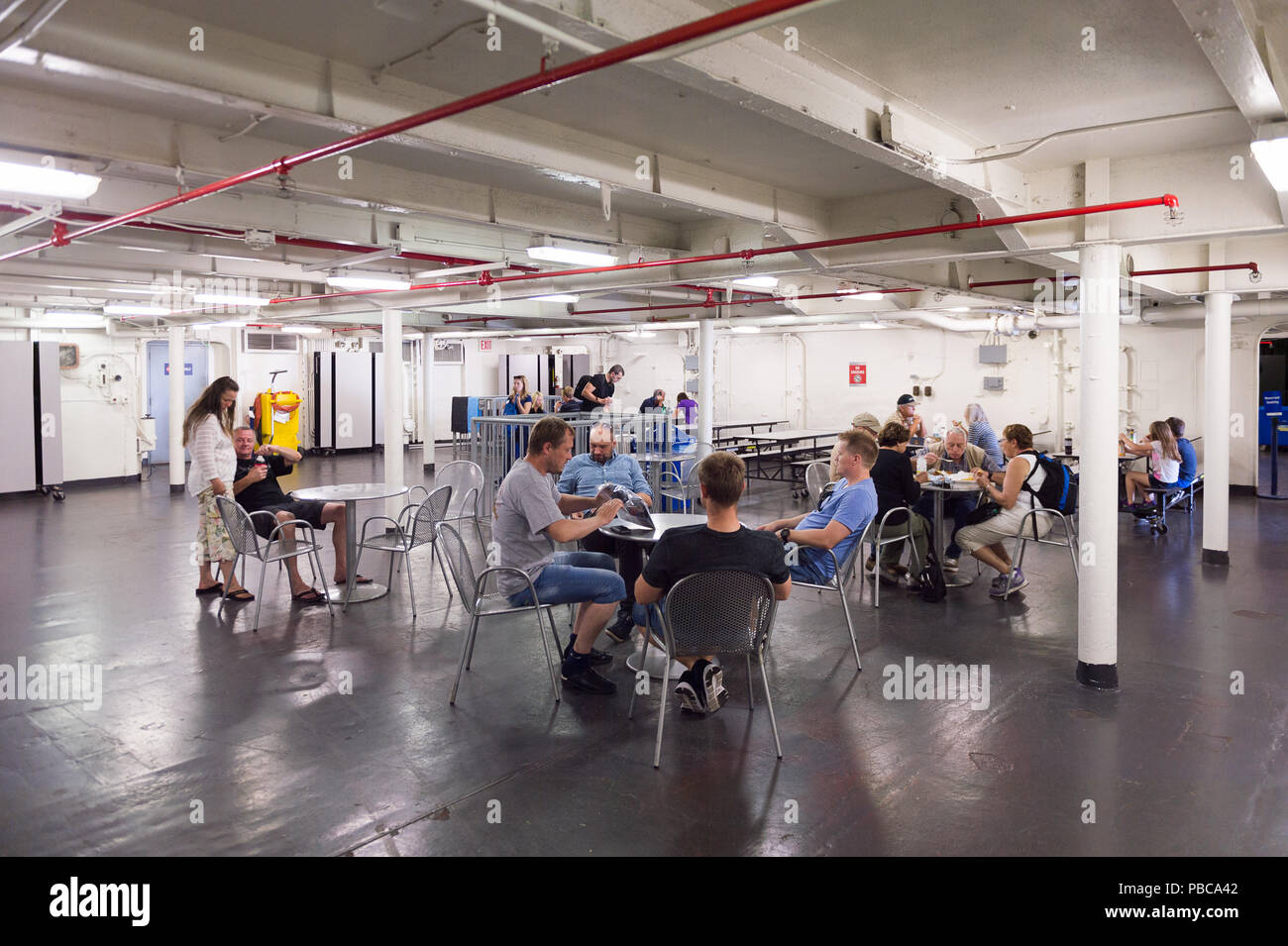 NEW YORK, USA - SEP 25, 2015: Interior of the USS Intrepid (The ...