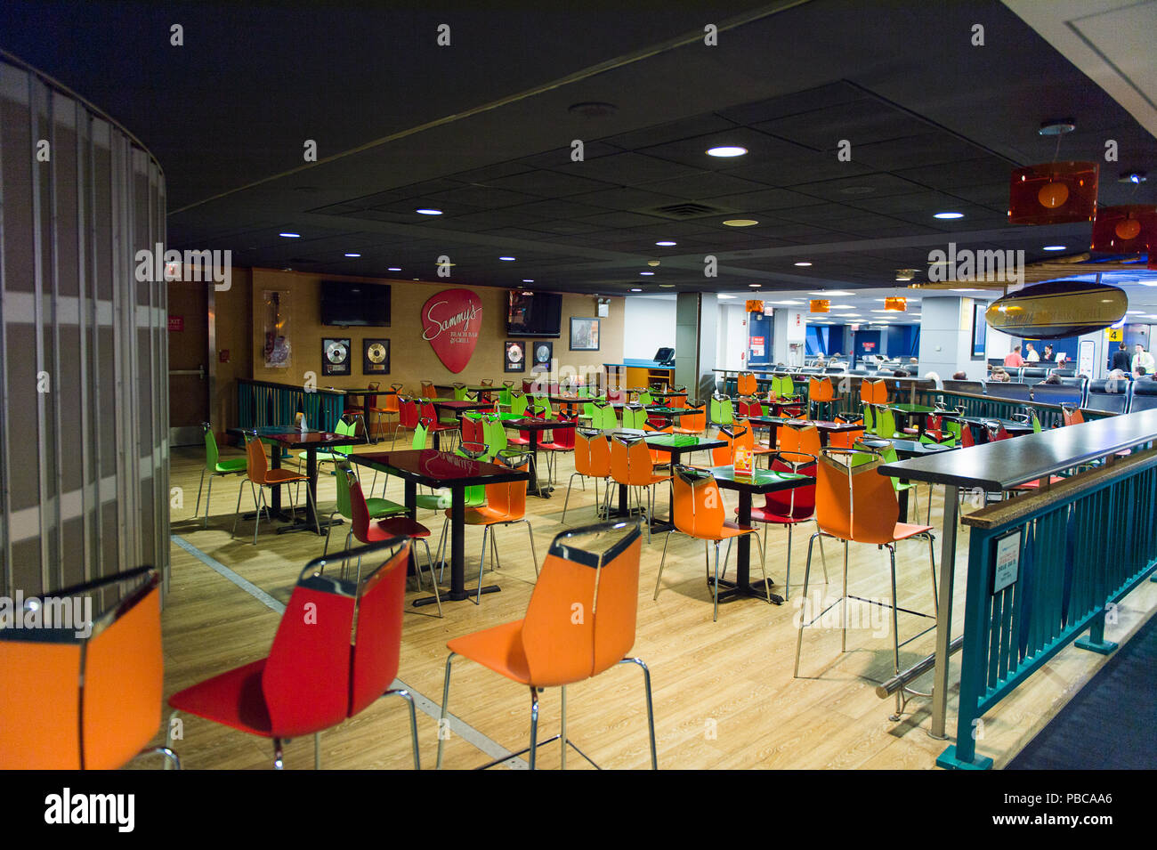 NEW YORK, USA - SEP 21, 2015: Food Court at the John F. Kennedy ...