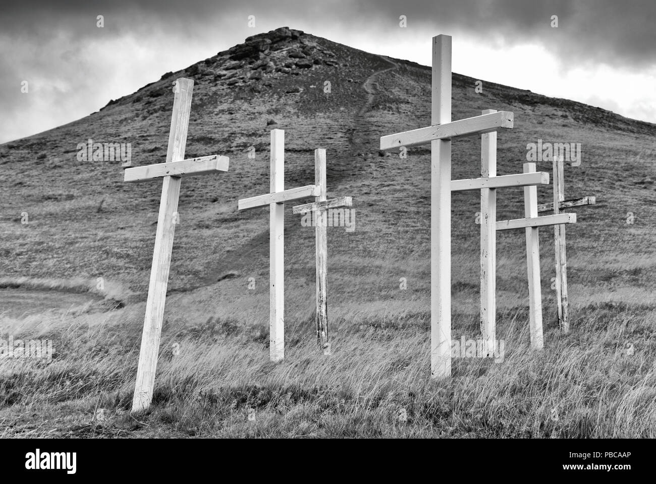 Roadside crosses Iceland Stock Photo - Alamy