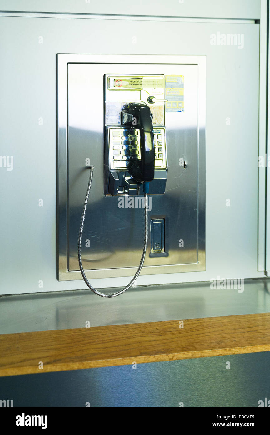 NEW YORK, USA - SEP 26, 2015: Phone at the John F. Kennedy ...