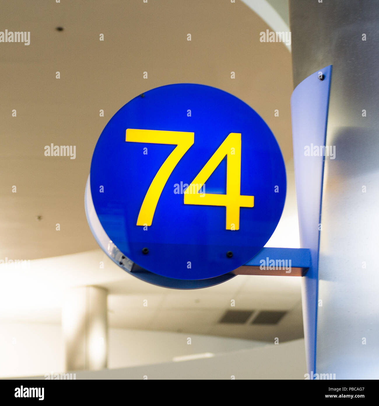 LOS ANGELES, USA - SEP 26, 2015: Exit 74 at the Los Angeles ...
