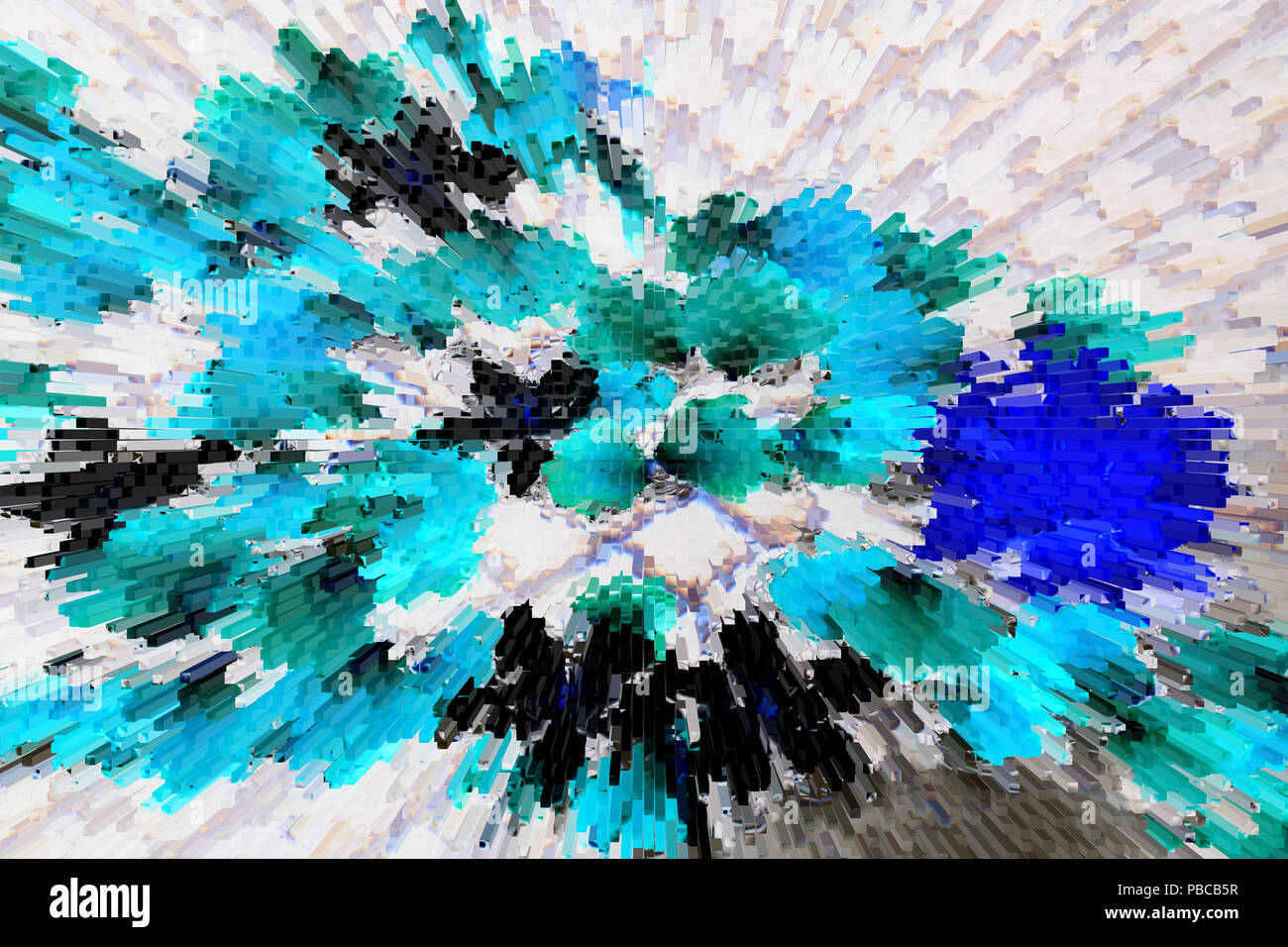 Blue abstract geometric background with square extrude Stock Photo - Alamy